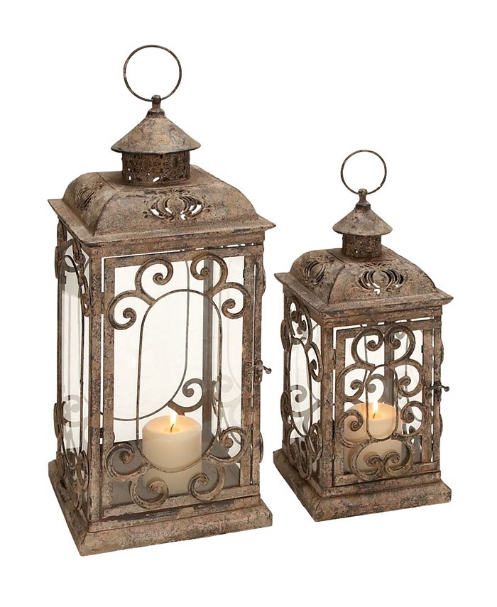 Rosemary Lane Rustic Lantern, Set of 2 - Macy's