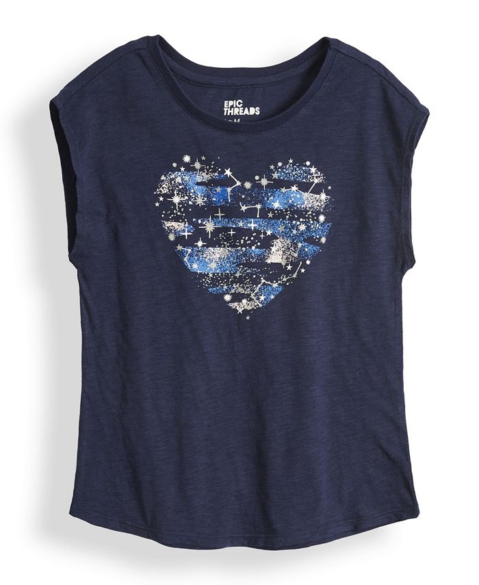 Epic Threads Big Girls Sleeveless Knot Front Graphic T-shirt, Created ...