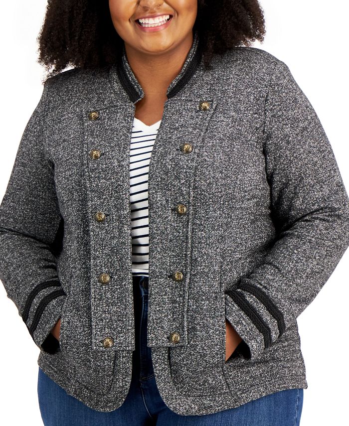 Tommy Hilfiger Plus Size Military Band Jacket - Macy's