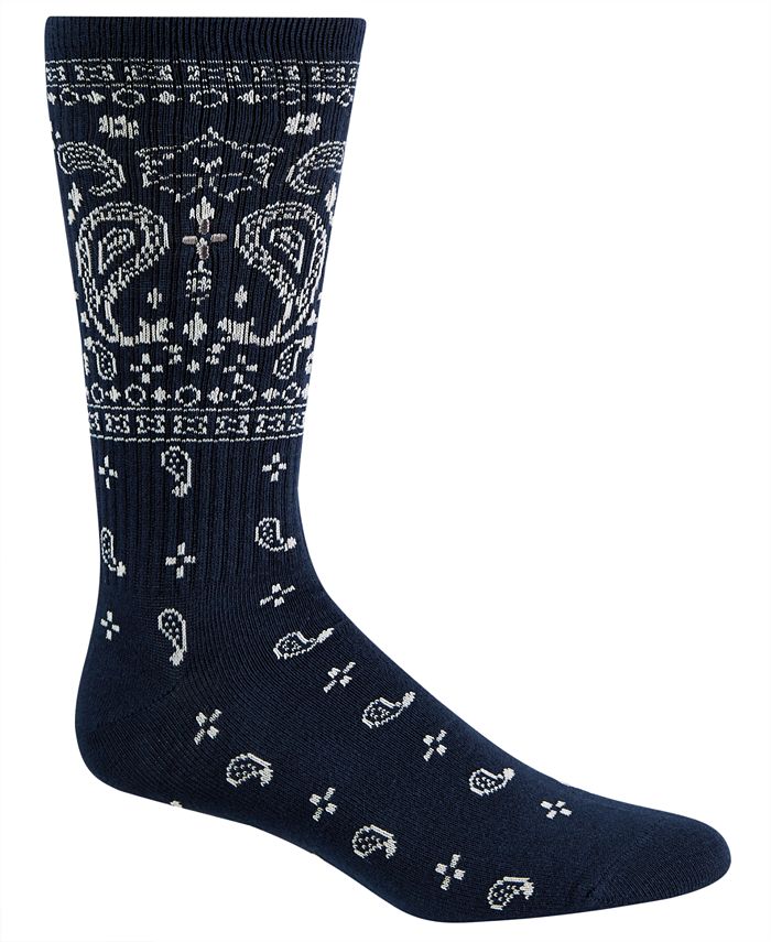 Sun + Stone Men's Paisley Printed Crew Socks - Macy's