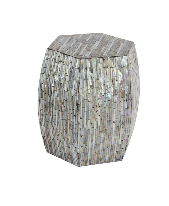 Rosemary Lane Barrel-Shaped Shell Side Table - Macy's