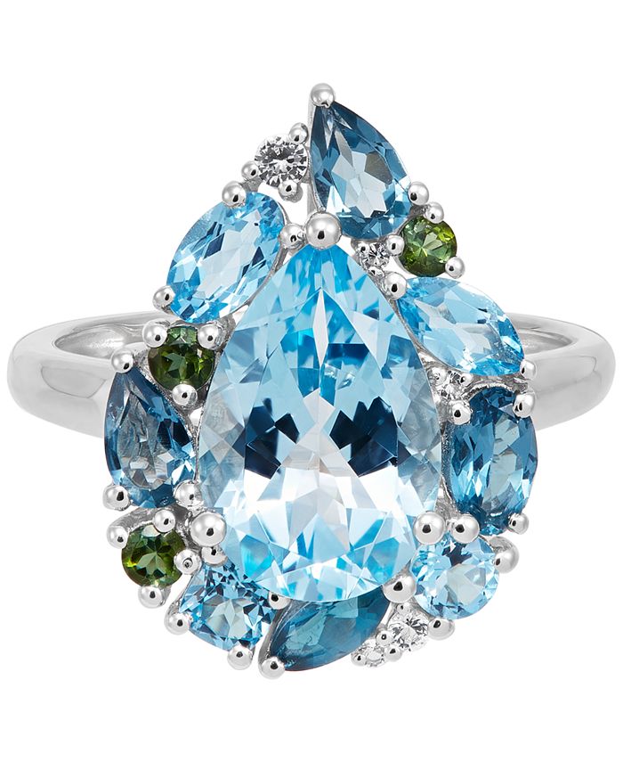 Macy's Multi-Gemstone Statement Ring (5-1/2 ct. t.w.) in Sterling Silver - Macy's