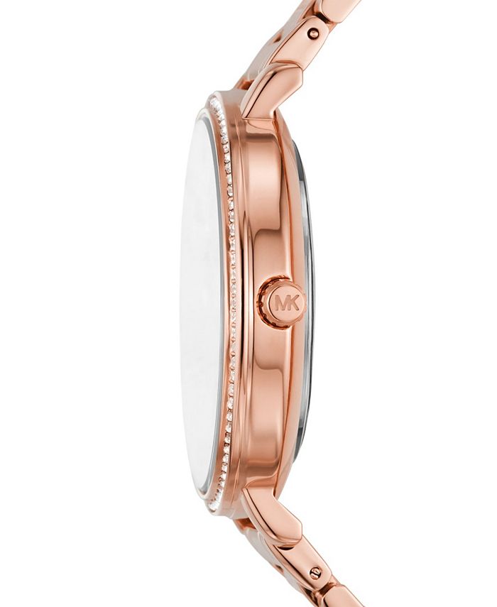 Michael Kors Women's Pyper Rose Gold-Tone Stainless Steel Bracelet ...