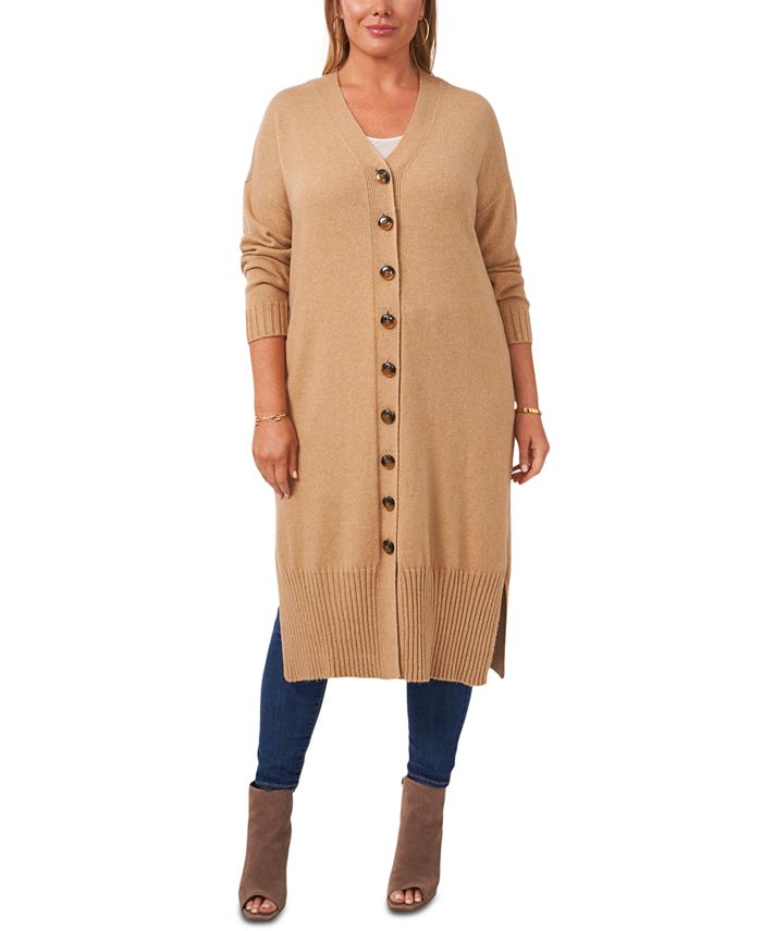 Vince Camuto Plus Size Button-Front Duster Cardigan & Reviews - Sweaters - Women - Macy's