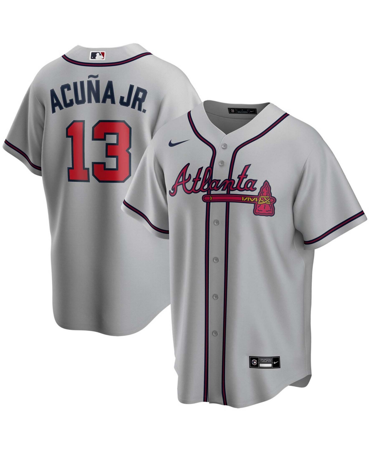 Click here for Mens Ronald Acuna Jr. Gray Atlanta Braves Road Rep... prices