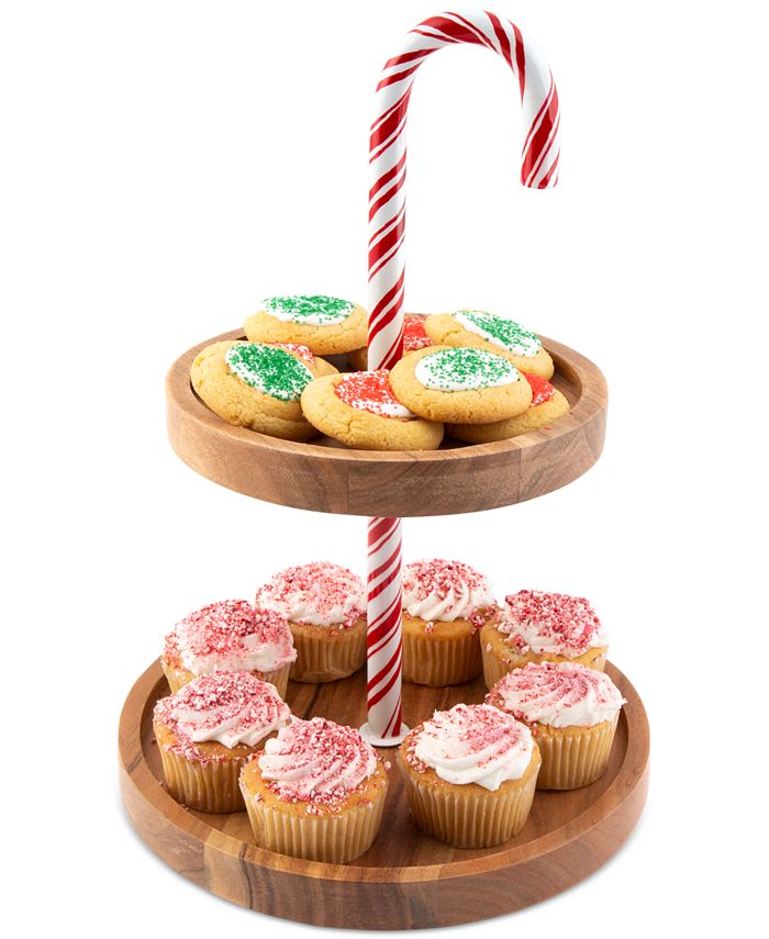 Thirstystone Candy Cane 2-Tier Dessert Stand - Macy's