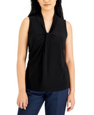 Kasper Women's Gathered-Front Stretch Knit Top - Macy's