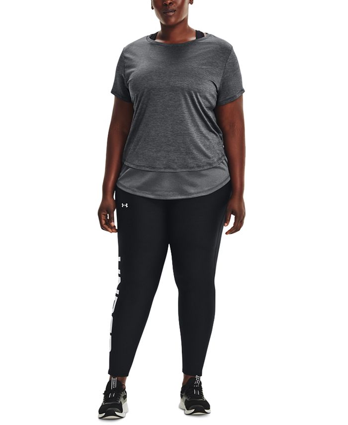 Under Armour Plus Size Tech Layered-Look T-Shirt & Reviews - Activewear ...