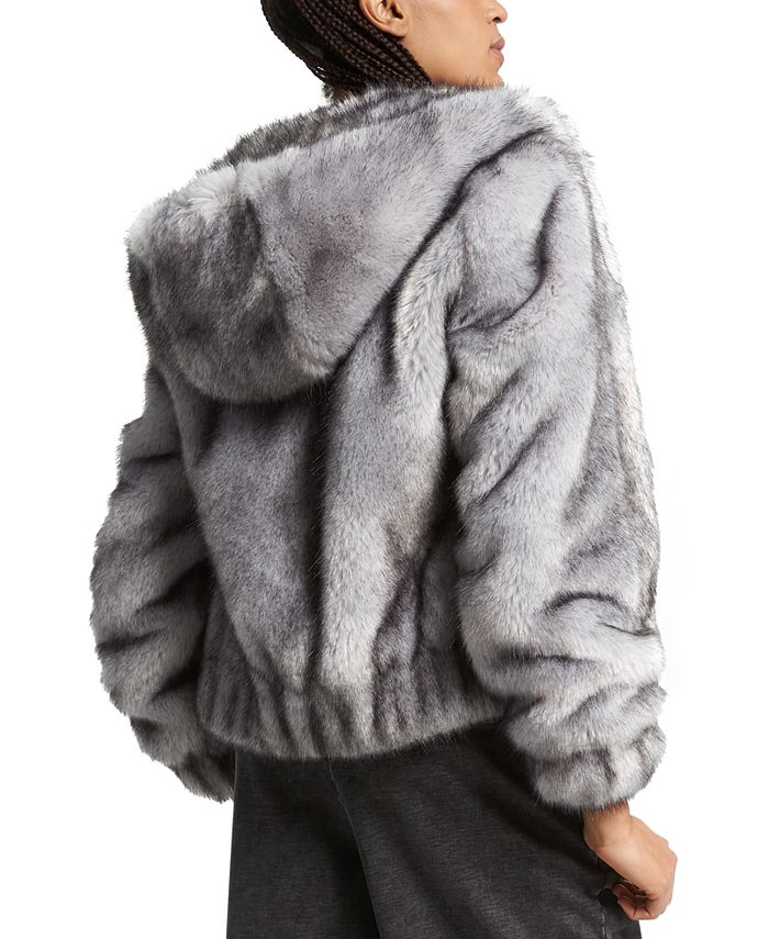 Michael Kors Hooded Faux-Fur Jacket - Macy's