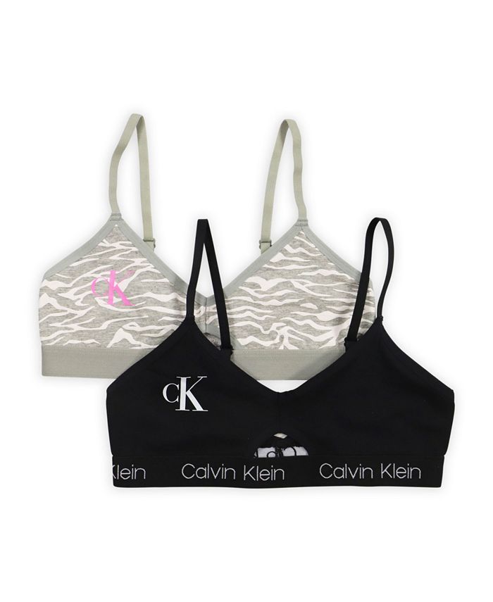 Calvin Klein Big Girls 2 Pack Cut Out Cropped Bras Macys
