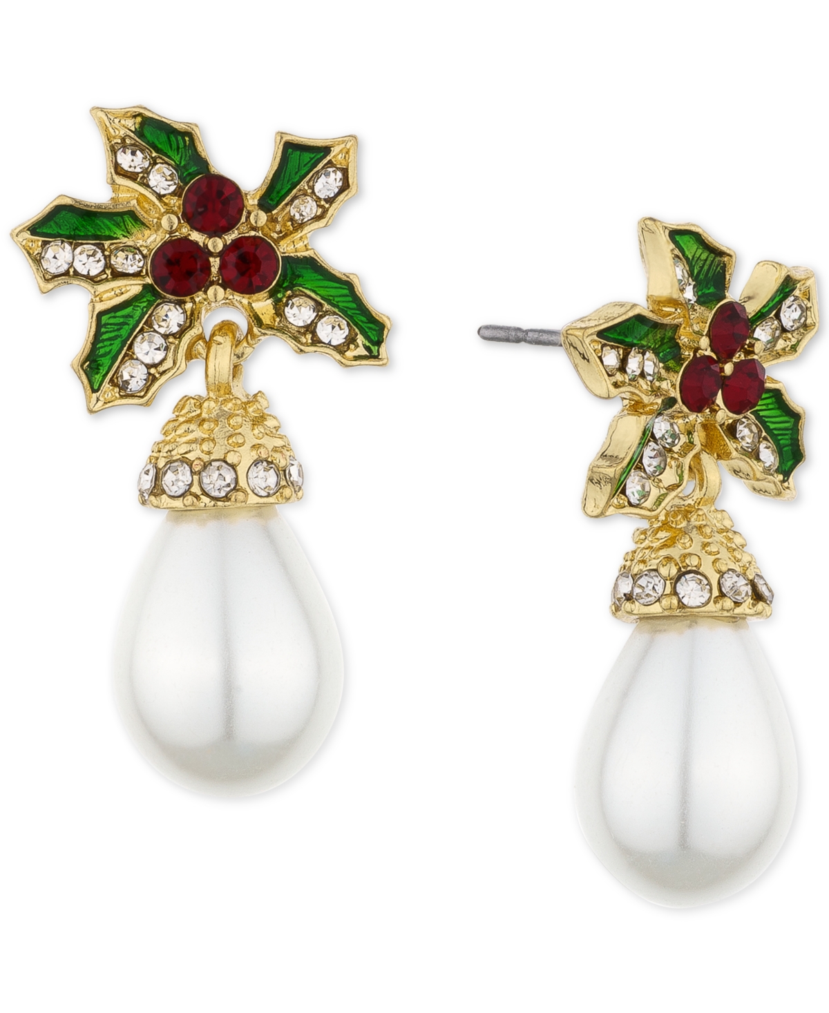 Click here for Holiday Lane Gold-Tone Pave Holly & Imitation Pear... prices