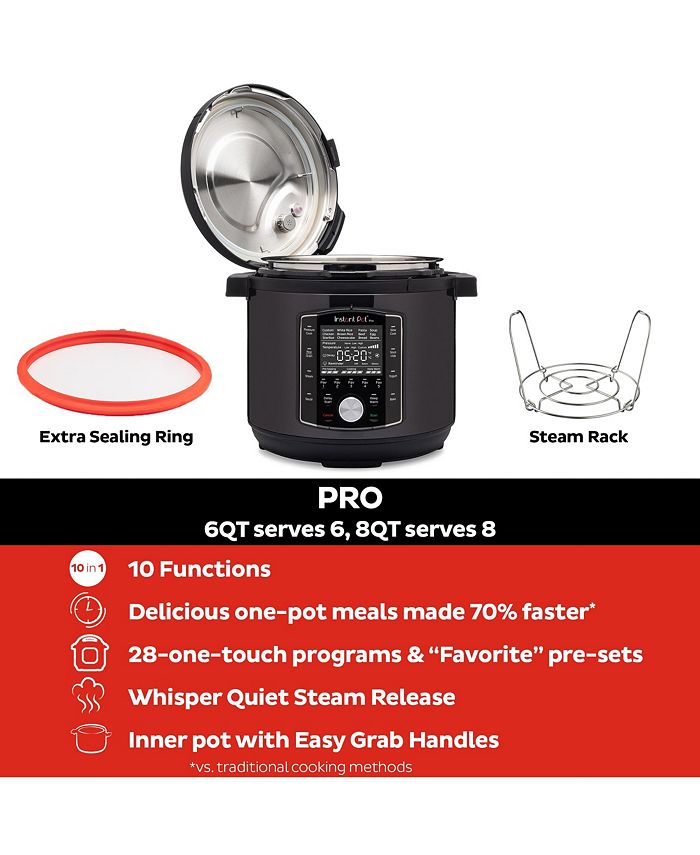 Instant Pot Pro 6 Qt. 10-in-1 Pressure Cooker - Macy's