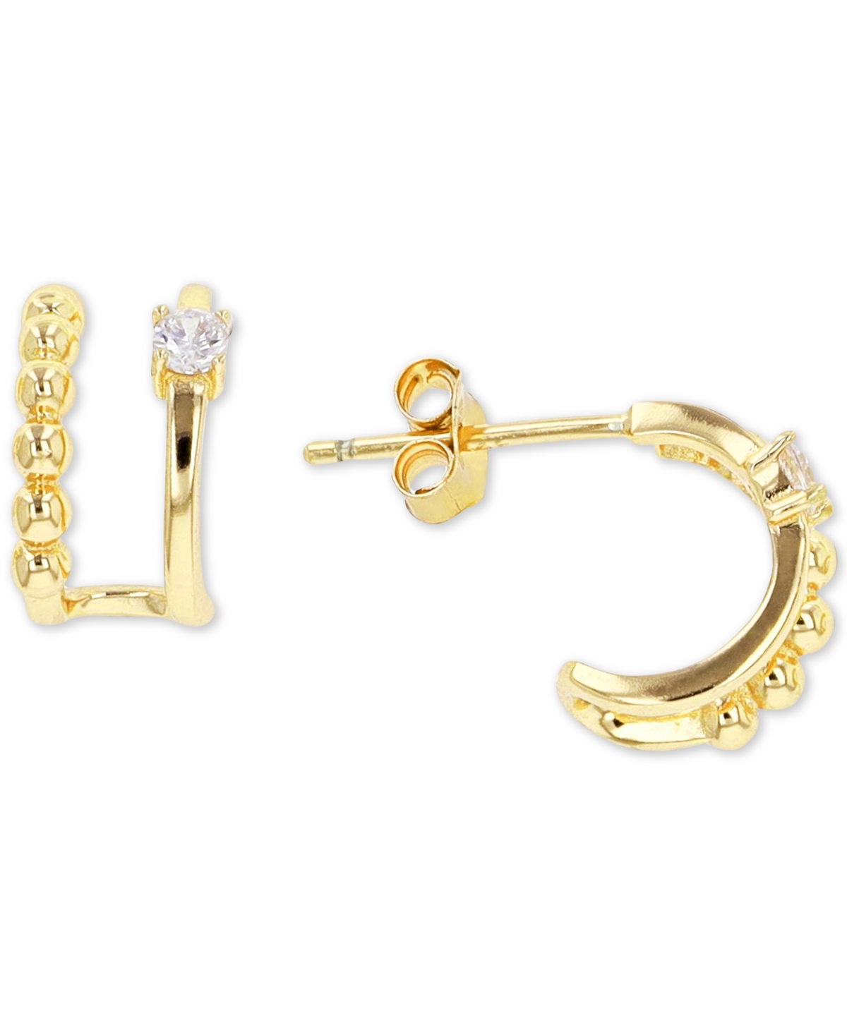 Click here for Cubic Zirconia Cuff Hoop Earrings in Sterling Silv... prices