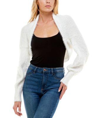 Almost Famous Juniors' Open-Front Cocoon Shrug - Macy's