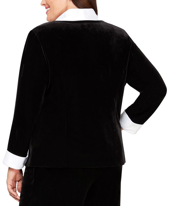 Alex Evenings Plus Size Velvet Top & Satin-Trim Jacket - Macy's