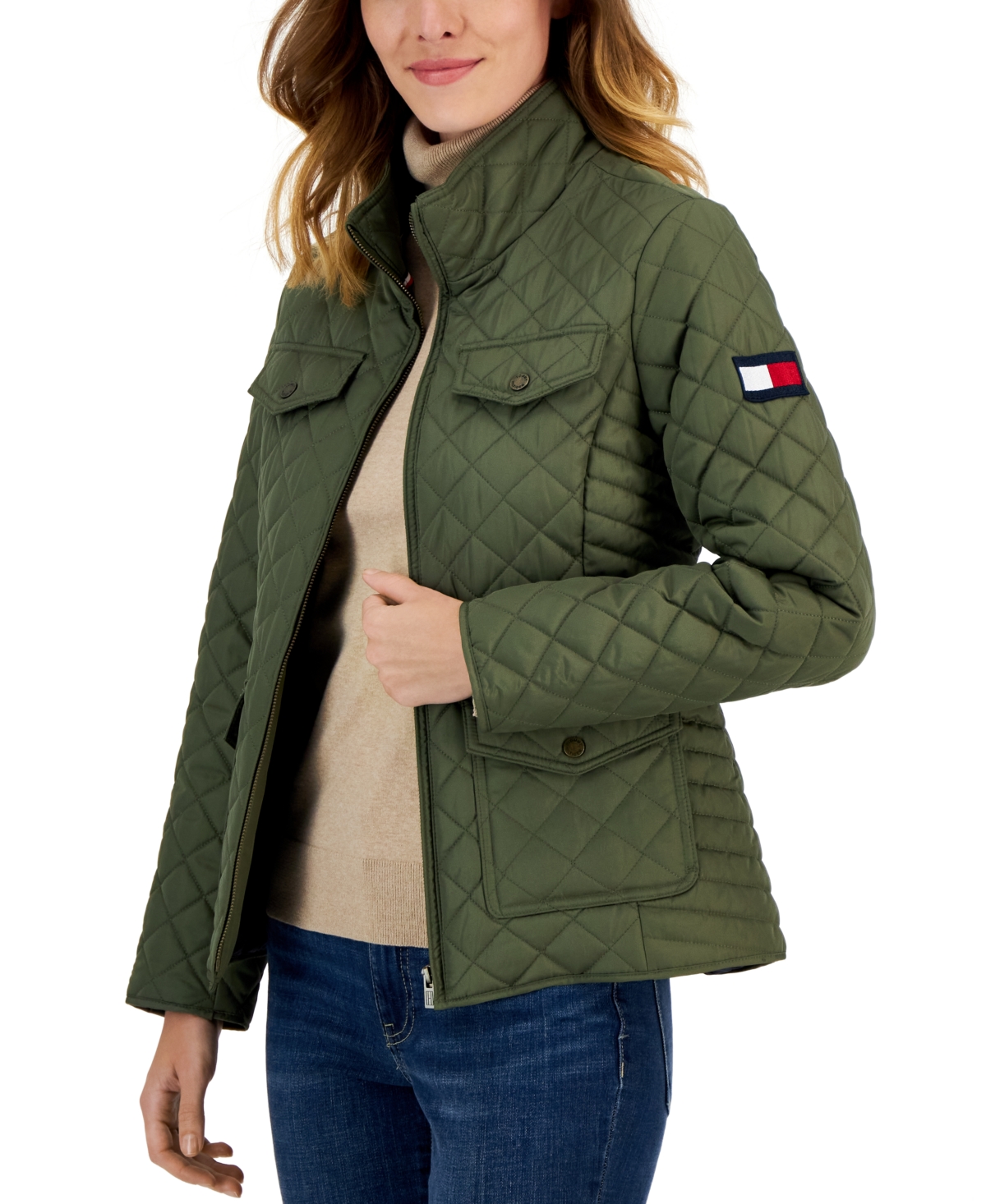 Click here for Tommy Hilfiger Womens Quilted Zip-Up Jacket - Thym... prices