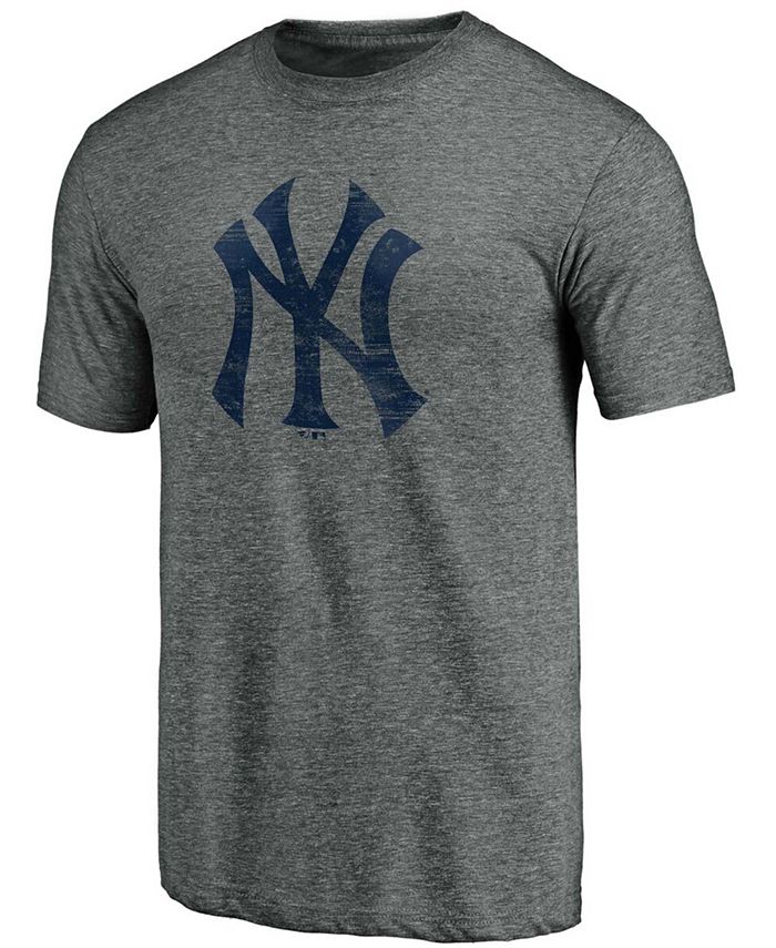 Fanatics Men's Heathered Gray New York Yankees Weathered Official Logo ...