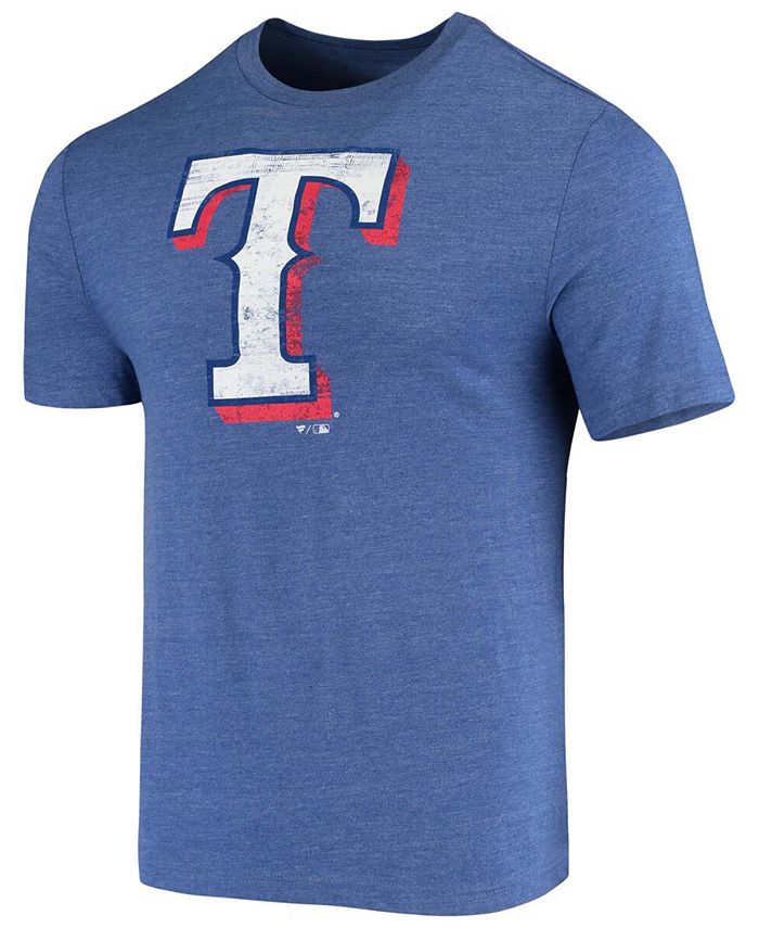 Fanatics Men's Royal Texas Rangers Weathered Official Logo Tri-Blend T ...
