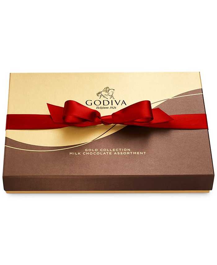 Godiva Assorted Milk Chocolate Gold Gift Box with Red Ribbon, 22 Piece ...