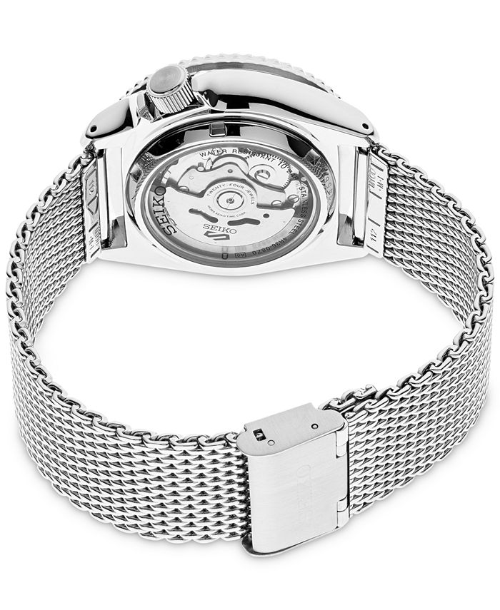 Seiko Men's Automatic 5 Sports Stainless Steel Mesh Bracelet Watch 43mm ...