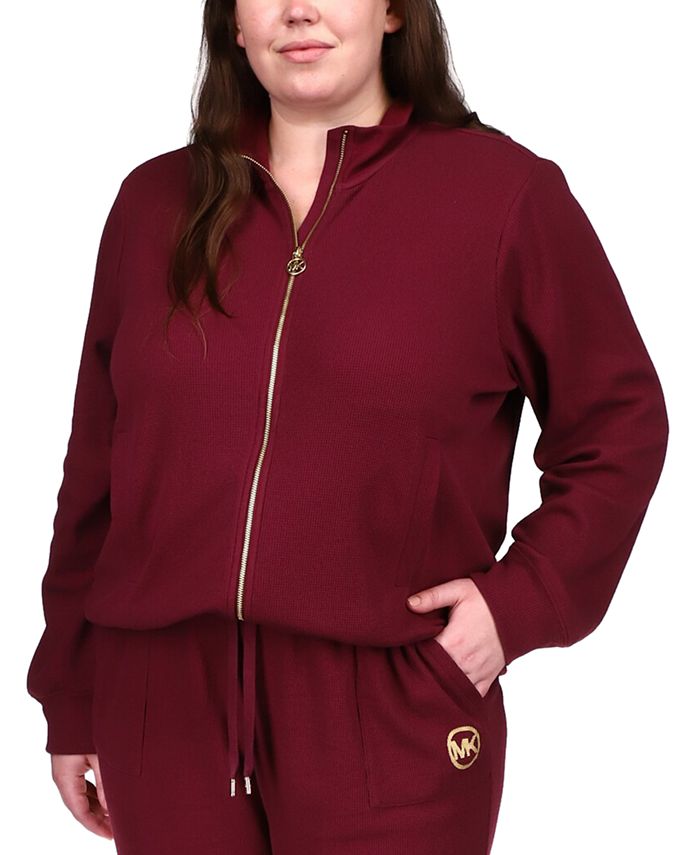 Michael Kors Plus Size Zip-Up Sweatshirt - Macy's