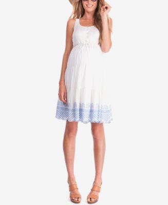Seraphine Women's Embroidered Maternity Sundress - Macy's