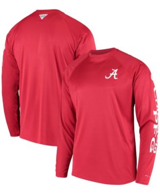 Men's PFG Crimson Alabama Crimson Tide Terminal Tackle Omni-Shade Long ...