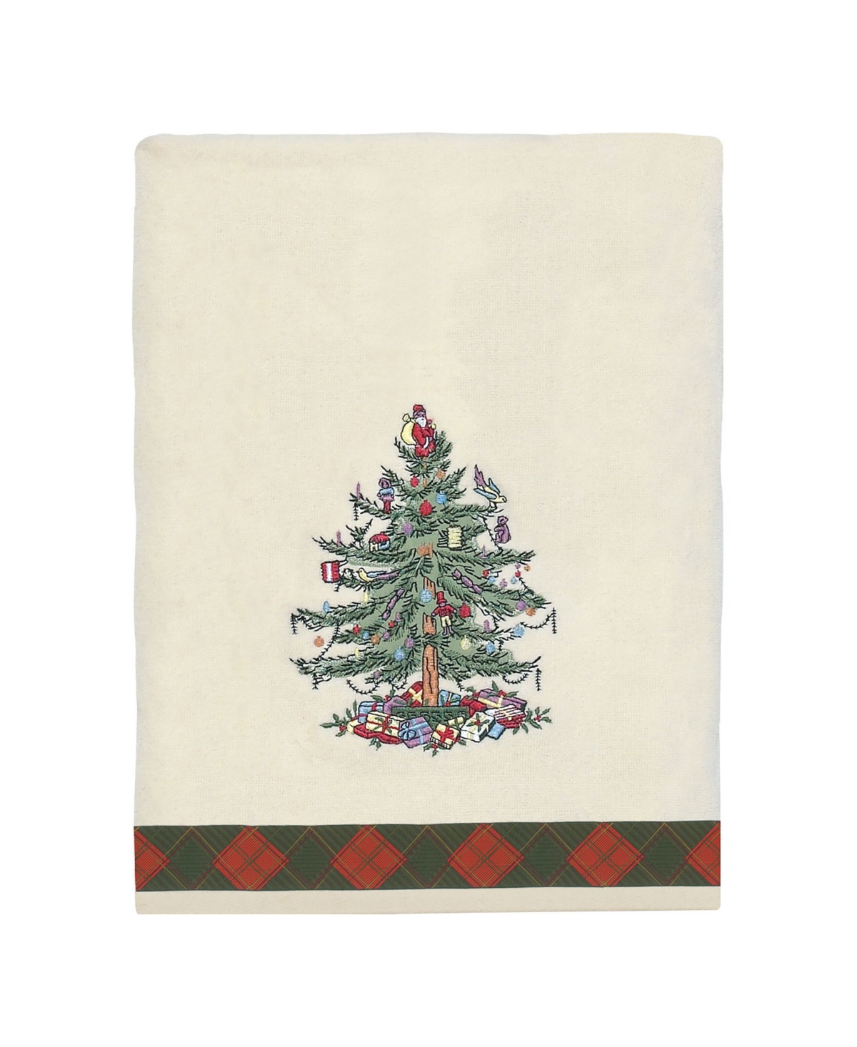 Click here for Spode Tartan Embroidered Bath Towel - Ivory prices