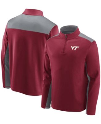 Men's Maroon Virginia Tech Hokies School Logo Colorblock Quarter-Zip ...