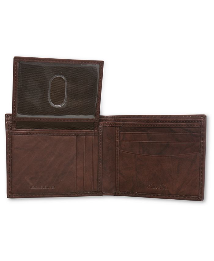 Tasso Elba Cow Antique Bifold Passcase Wallet - Macy's