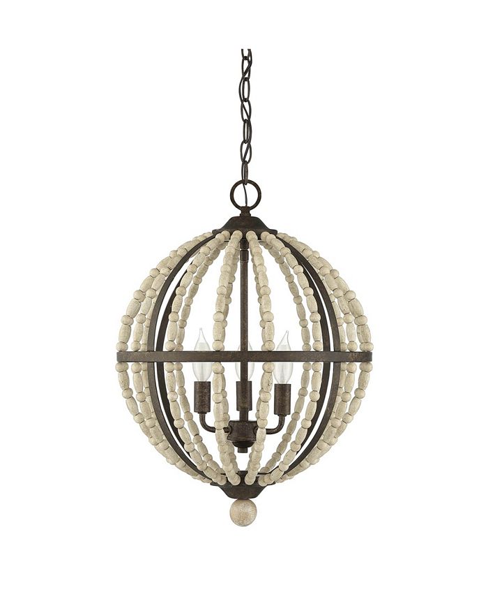 Meridian Lighting Shabby Chic Bead 3-Light Pendant - Macy's