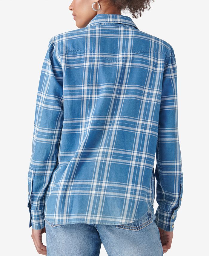 Lucky Brand Plaid Collared Shirt - Macy's
