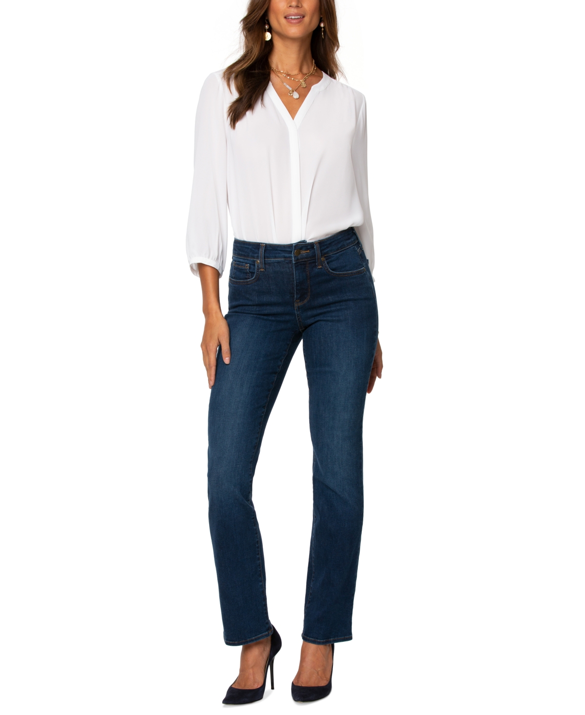 Click here for Nydj Womens Marilyn Straight Jeans - Quinn prices