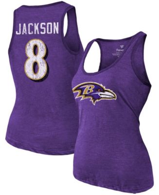 Women's Heathered Purple Baltimore Ravens Name Number Tri-Blend Tank ...