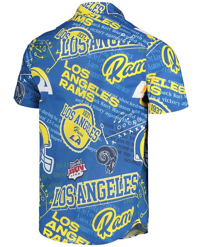 FOCO Men's Royal Los Angeles Rams Thematic Button-Up Shirt - Macy's