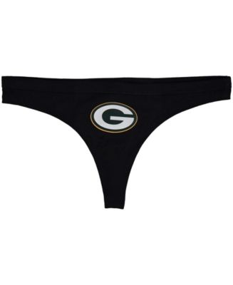 Women's Black Green Bay Packers Solid Logo Thong - Macy's