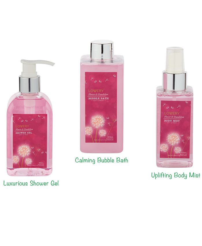 Lovery Flower Dandelion Bath Body Self Care Package Gift Basket, 8 ...