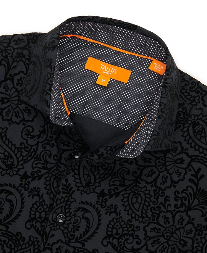 Tallia Men's Slim-Fit Flocked Shirt - Macy's