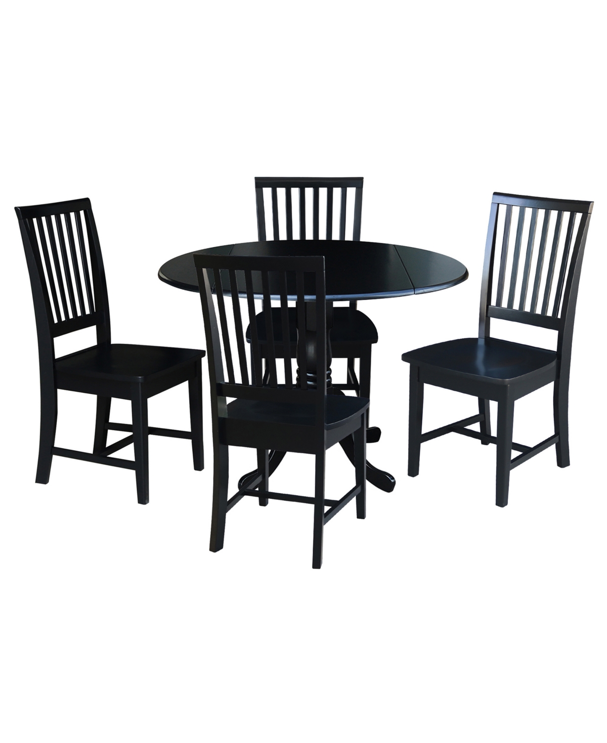 Click here for 42 Dual Drop Leaf Table with 4 Slat Back Dining Ch... prices