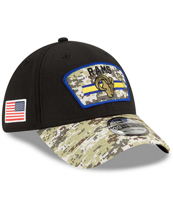 New Era Men's Black-Camouflage Los Angeles Rams 2021 Salute To Service ...