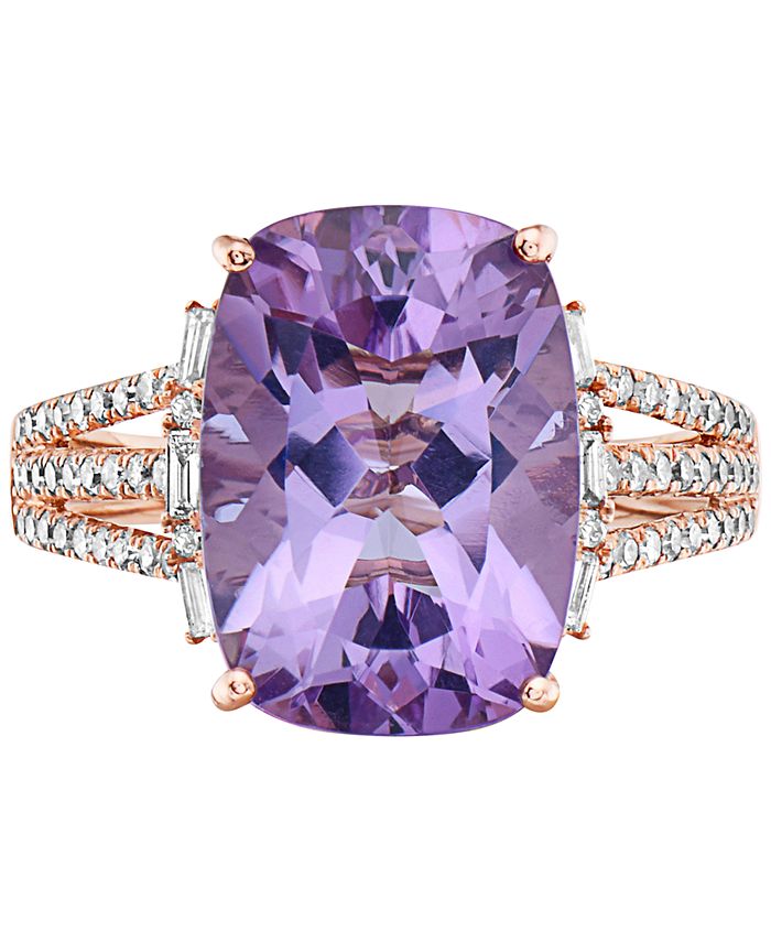 EFFY Collection EFFY® Amethyst (6-1/6 ct. t.w.) & Diamond (3/8 ct. t.w ...