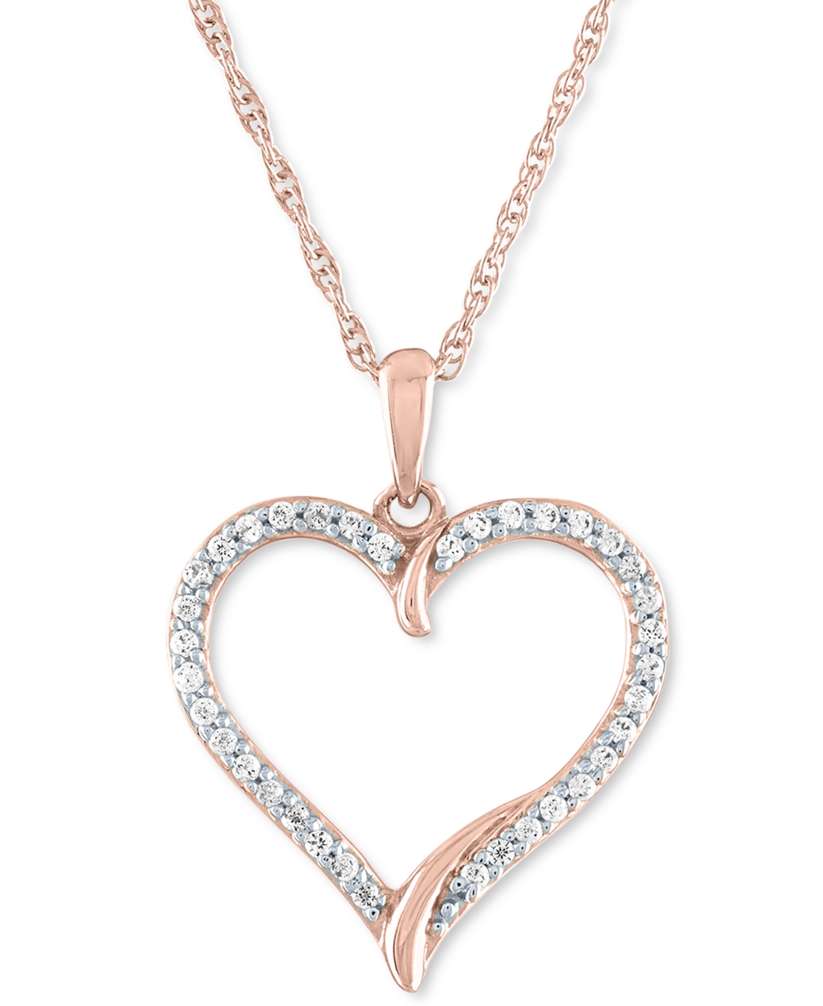 Click here for Diamond Heart 18 Pendant Necklace (1/8 ct. t.w.) i... prices