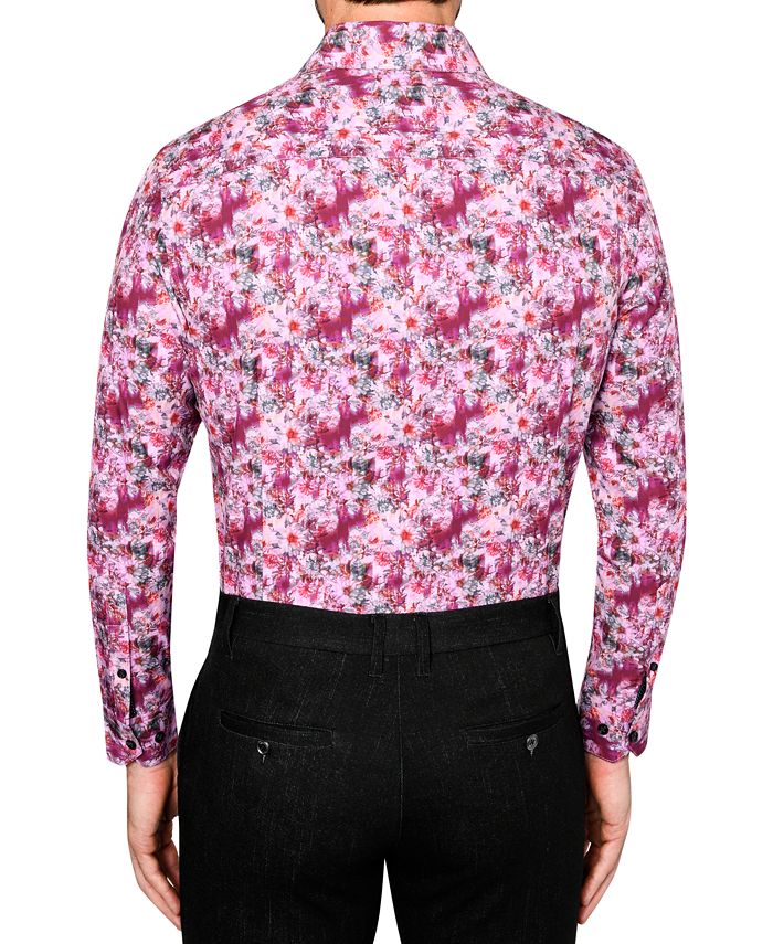 Tallia Mens Slim Fit Non Iron Performance Stretch Floral Print Dress