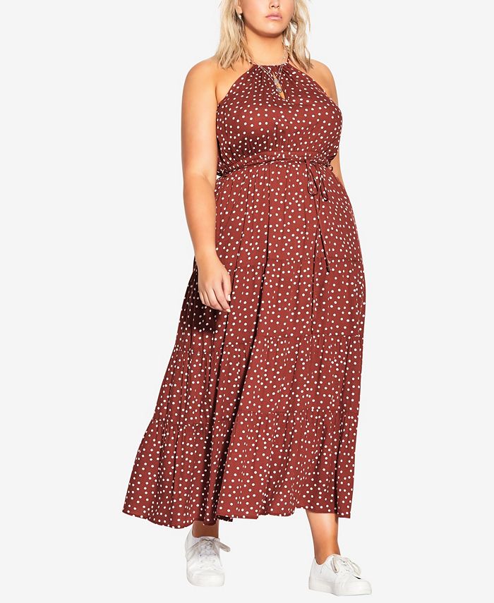 City Chic Trendy Plus Size Tier Spot Maxi Dress Macys