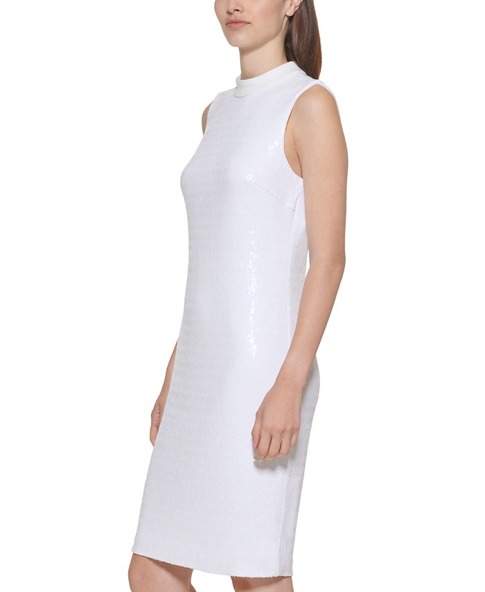 Calvin Klein Mock Neck Sequin Dress Macys