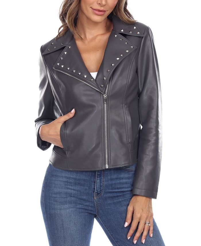 White Mark Women's Faux Leather Jacket - Macy's