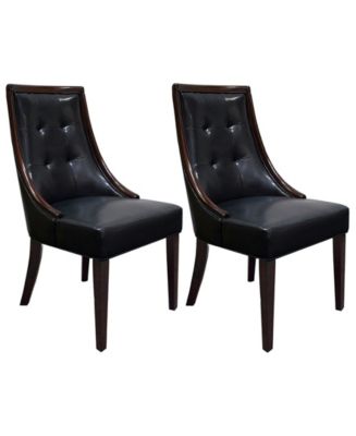 Raphael Traditional Faux Leather Dining Side Chairs, Set of 2 - Macy's