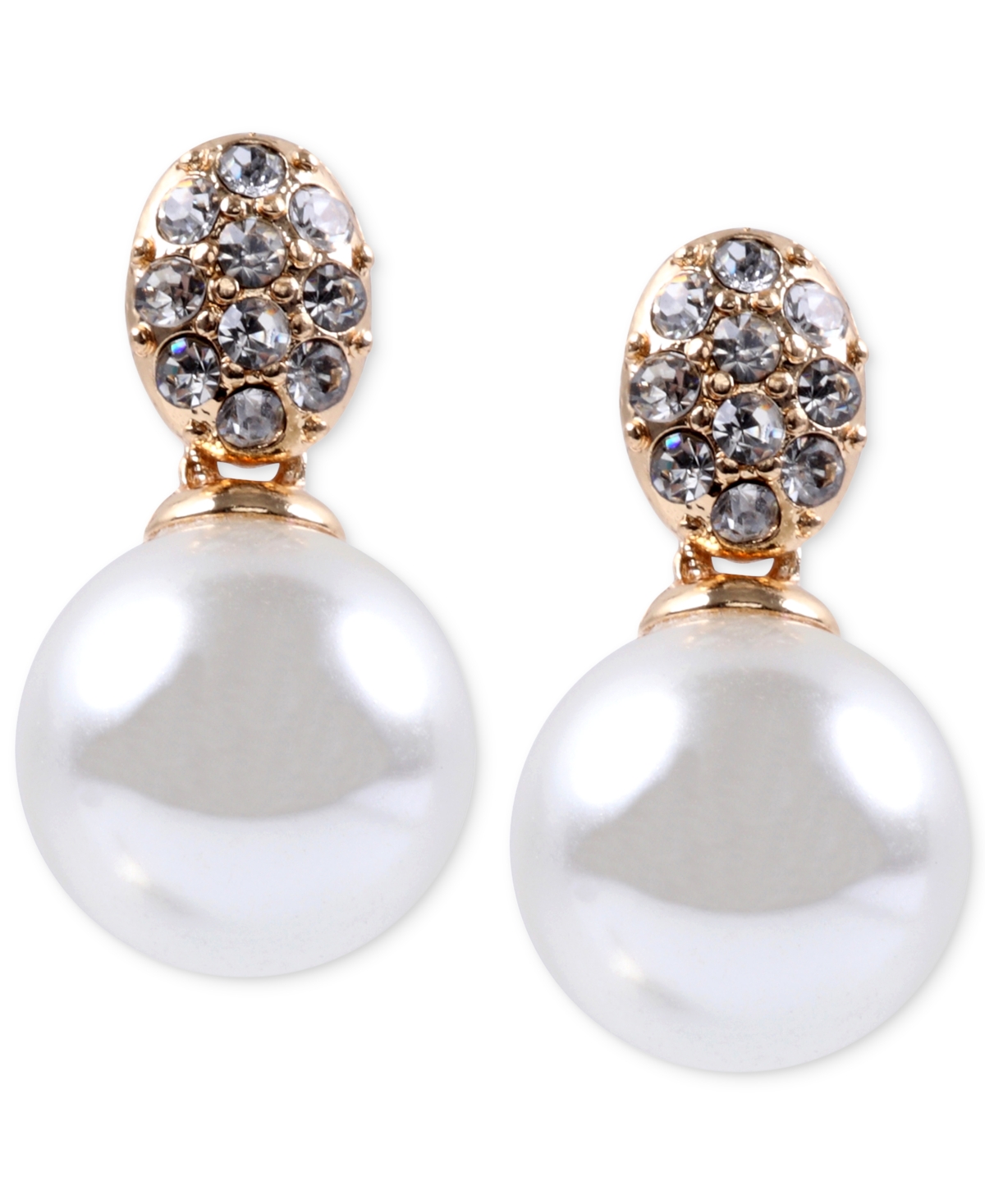 Click here for Anne Klein Gold-Tone Crystal and Glass Pearl Earri... prices