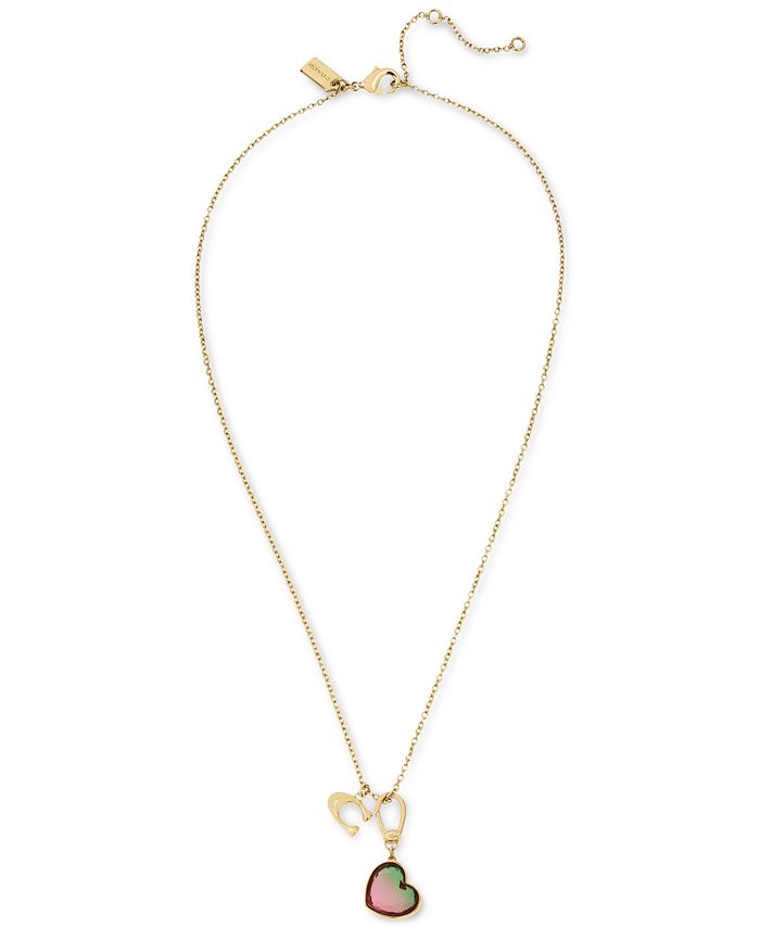 COACH Gold-Tone Collectible Gemstone Heart Charm - Macy's