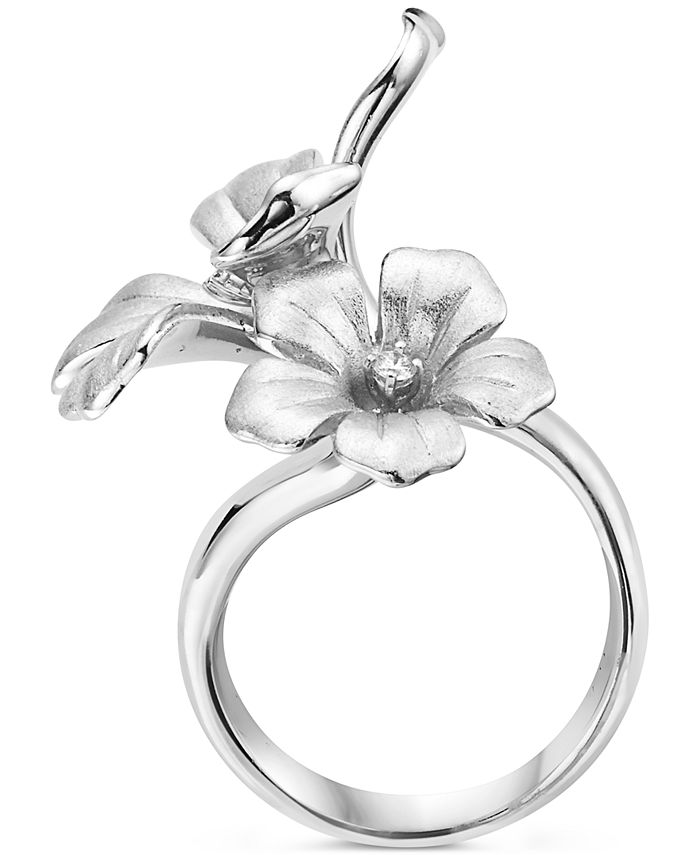 EFFY Collection EFFY® Diamond Flower Statement Ring (1/10 ct. t.w.) in ...